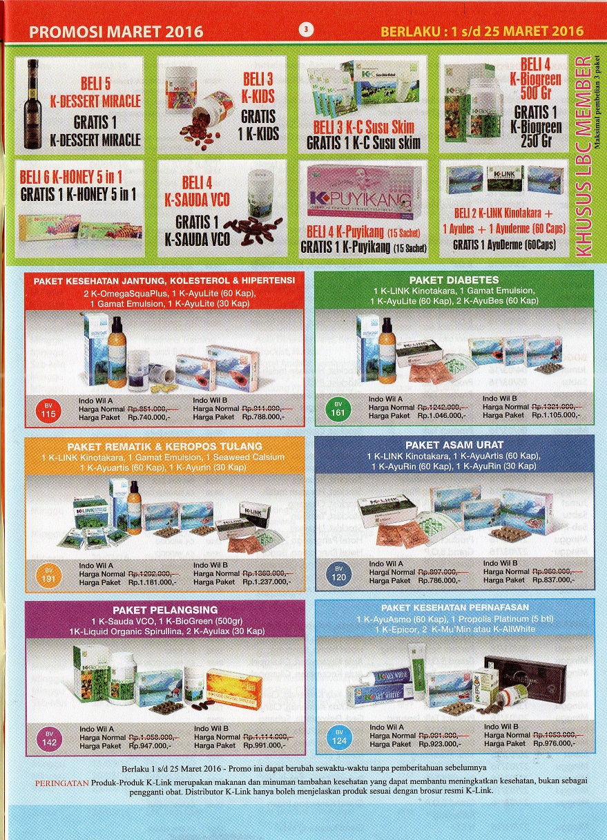 SOLUSI SEHAT & BEBAS FINANSIAL : PROMO PRODUK K-LINK KHUSUS UTK MITRA K ...