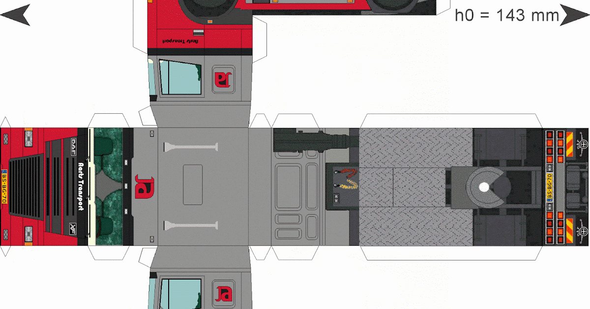 SP. Papel Modelismo: PaperCraft DAF XF - Aarts transport Eindhoven
