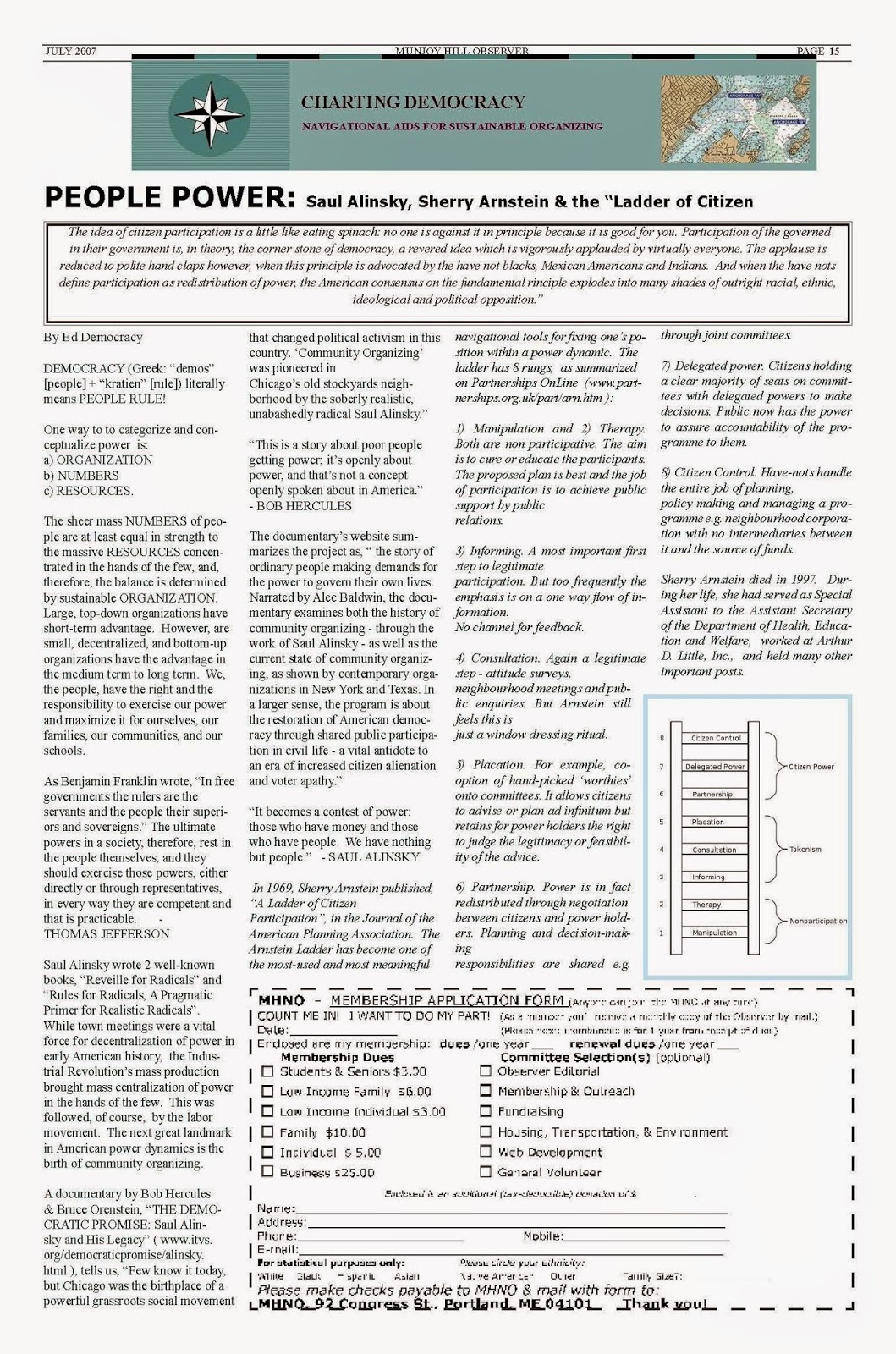 CHARTING DEMOCRACY ... Sustainable Organizing: 2006 JUL | PEOPLE POWER ...