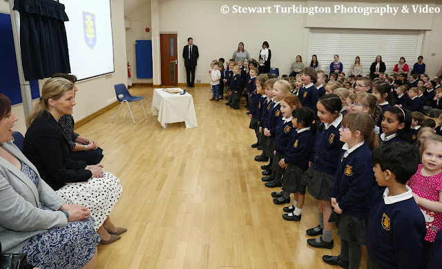 The Countess of Wessex visited Bearwood Primary School at Wokingham.