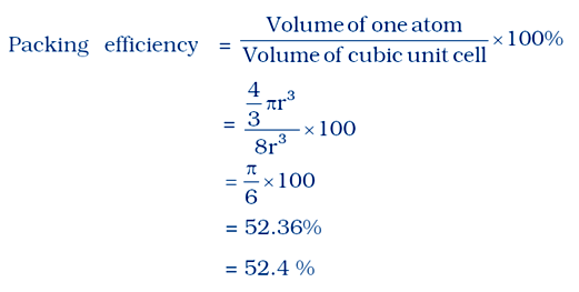 Q 10 Calculate the efficiency of packing in case of a metal crystal for ...