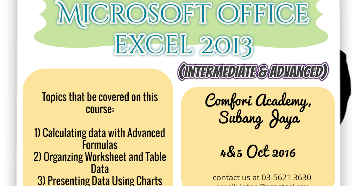 Microsoft Office Excel 2013 - (Intermediate & Advanced) - Comfori