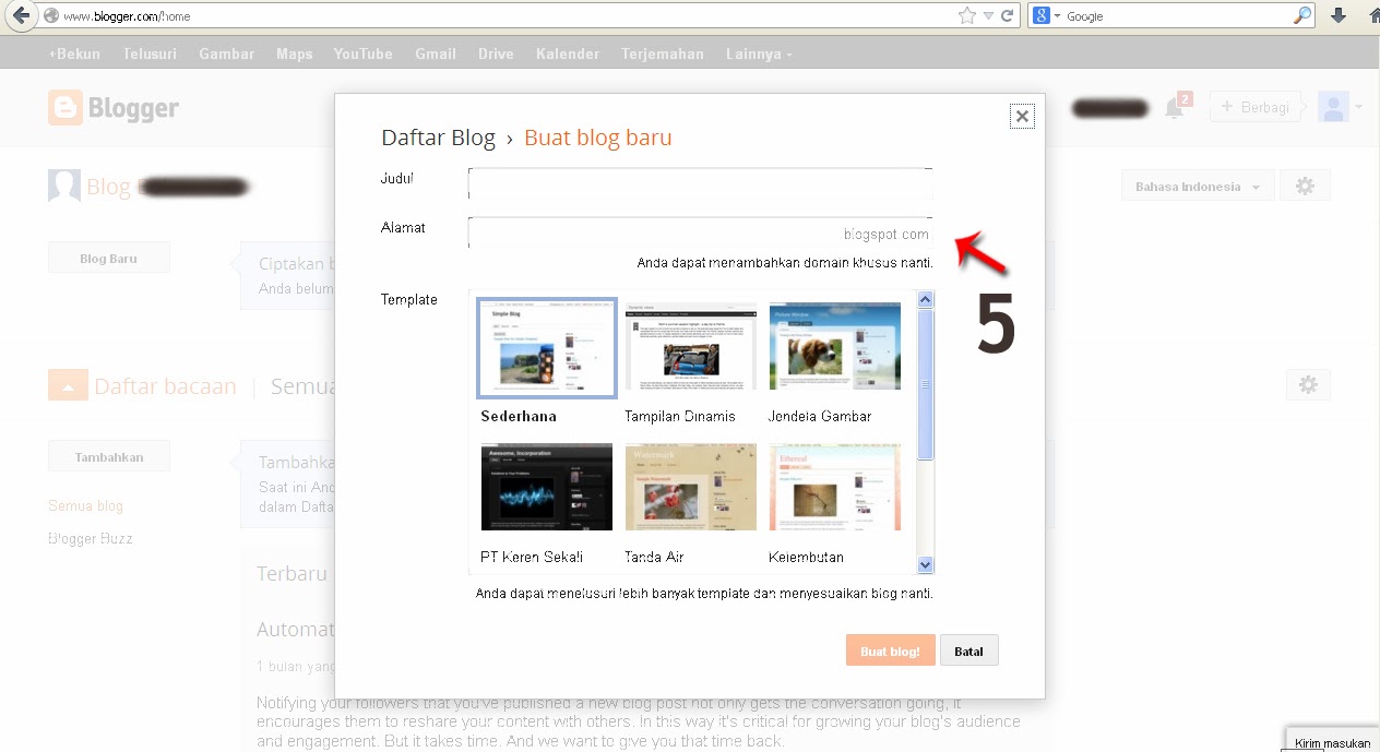 Cara Membuat Blog di Blogger ~ ILMU TEKHNOLOGI