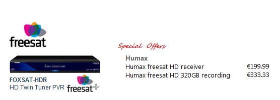 Humax Freesat Satellite receivers Spain