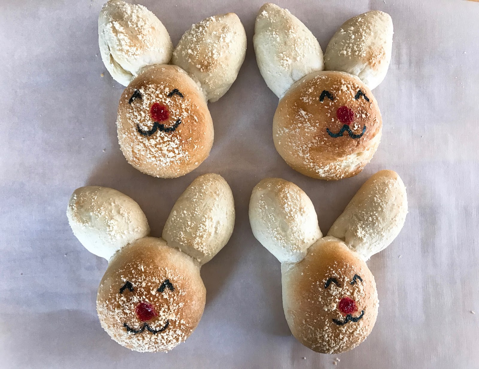 Bunny Dinner Rolls with Parmesan!