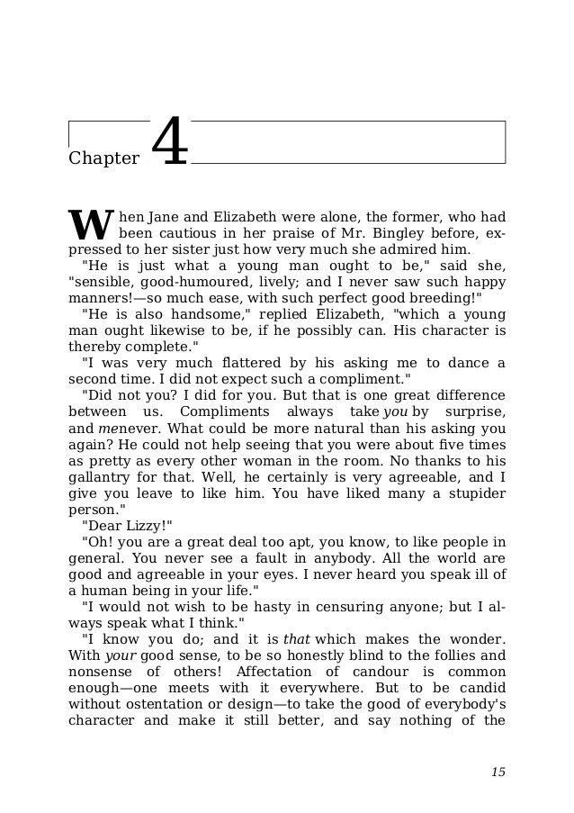 Pride and Prejudice Quotes from Novel to Film (Chapter 4)