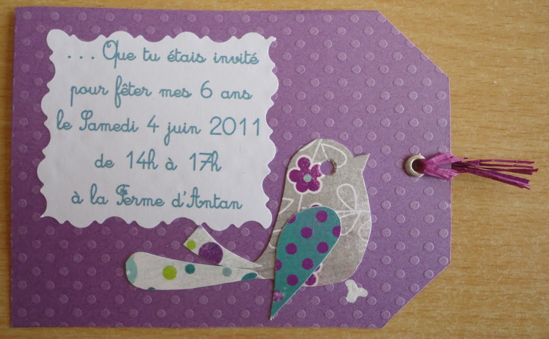 L'atelierscrap d'Aurore: Carton d'invitation scrap pour l'anniversaire ...