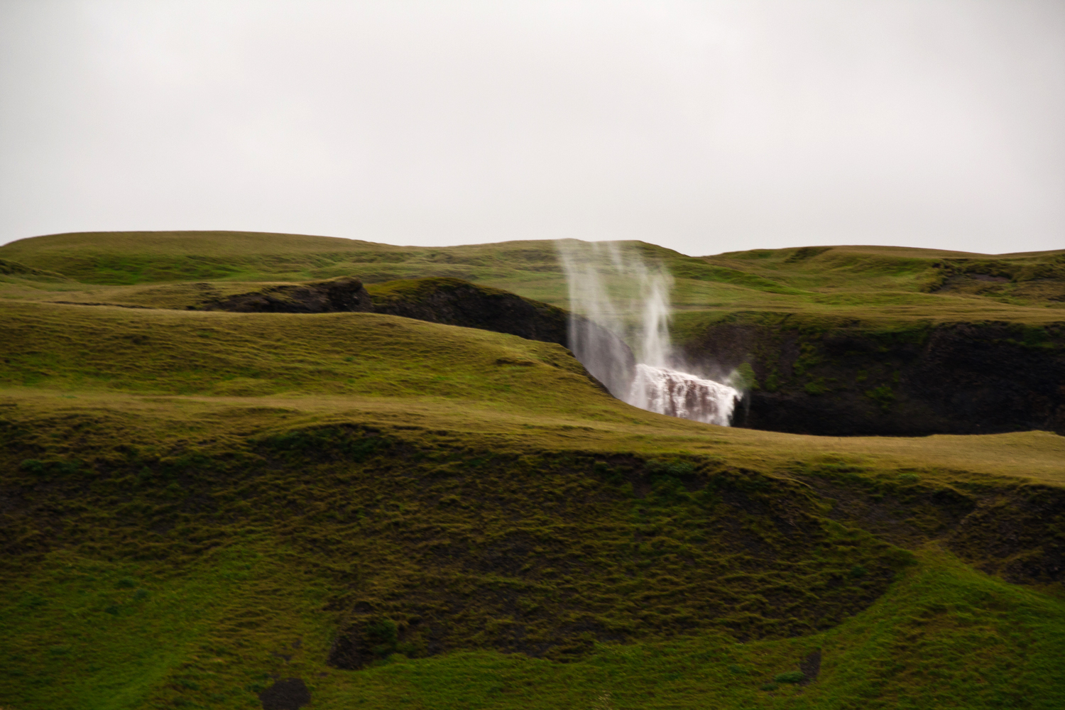 Trans Pond: Waterfalls going up