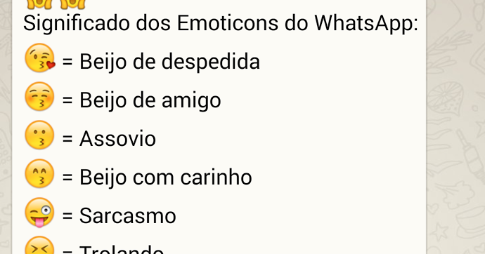 SIGNIFICADO DE CADA SÍMBOLO E CARINHA DO WHATSAPP