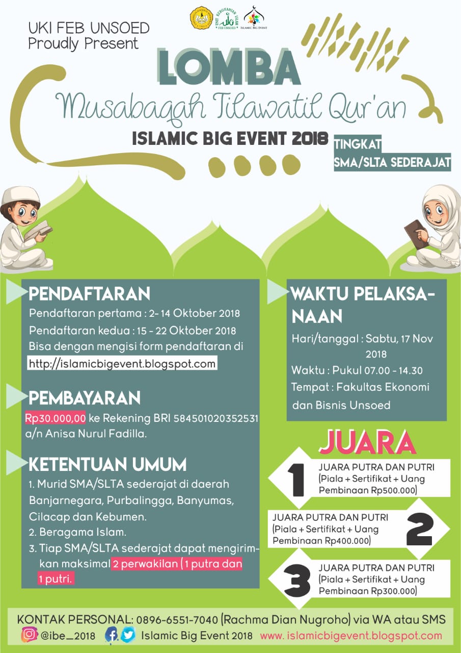 Islamic Big Event: PENDAFTARAN LOMBA MTQ