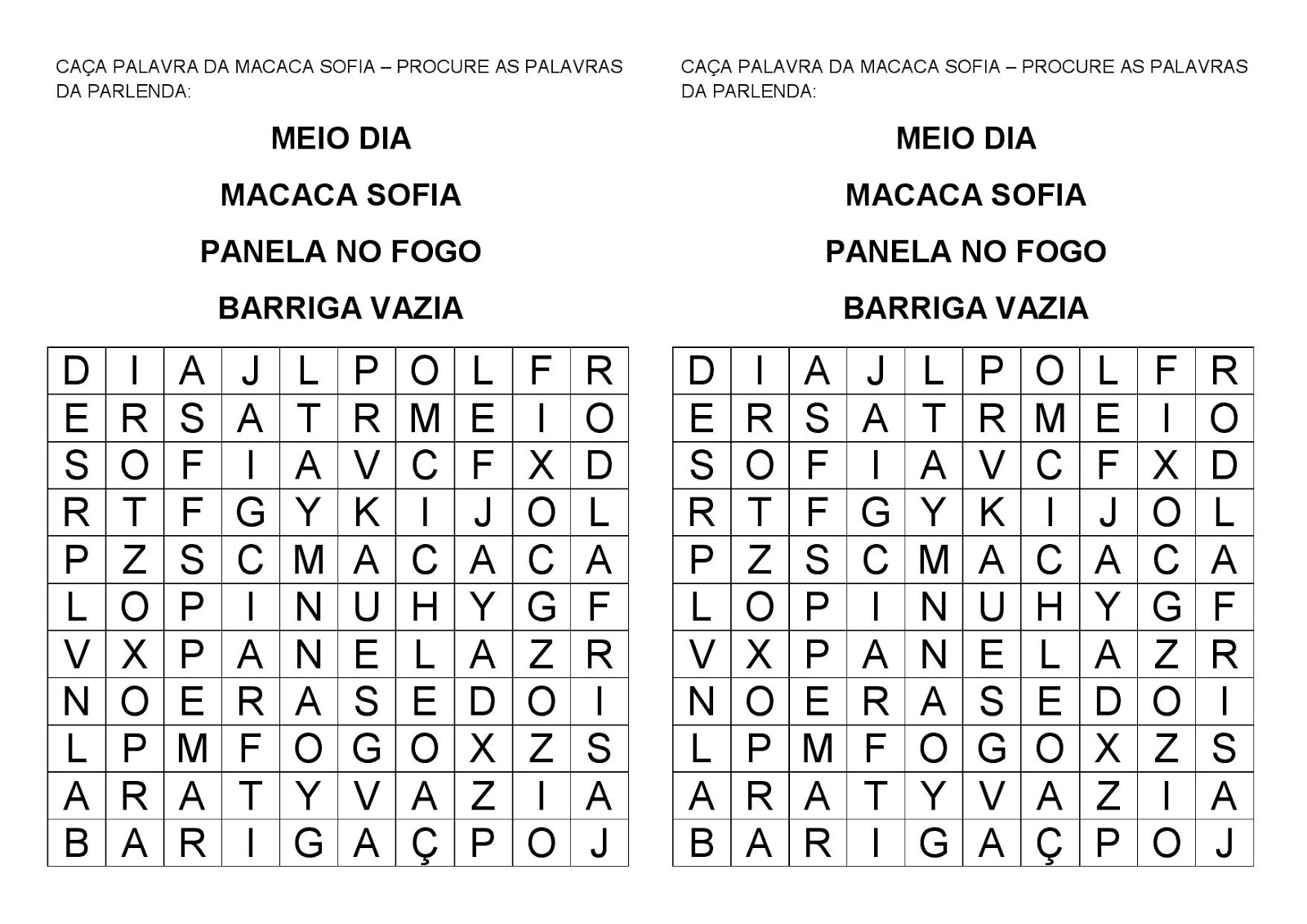 1º ano Macaca Sofia repassando