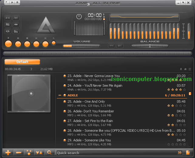 Pemutar Musik AIMP v3.60 Build 1465 - iSONI Computer