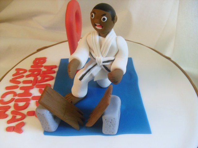 made FRESH daily: Karate Kid Birthday Cake and Cupcakes!