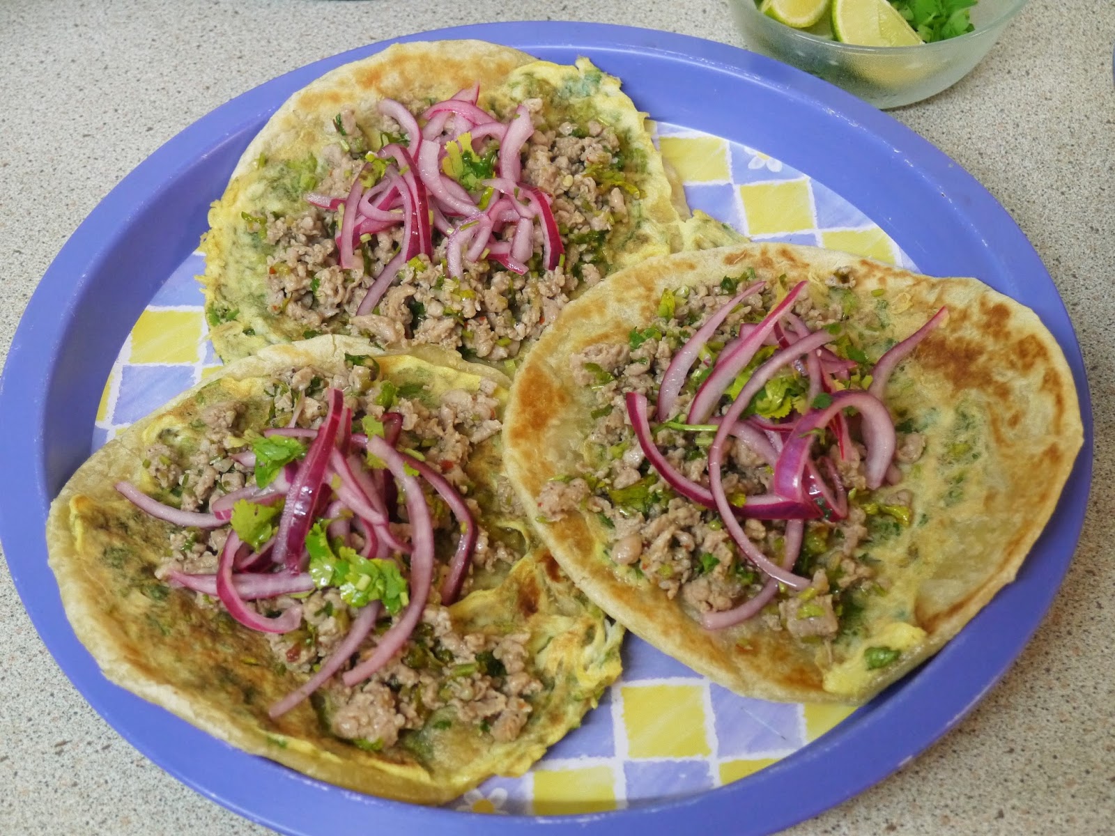This Muslim Girl Bakes: Chicken Paratha Wraps with Pink Chilli Onions.
