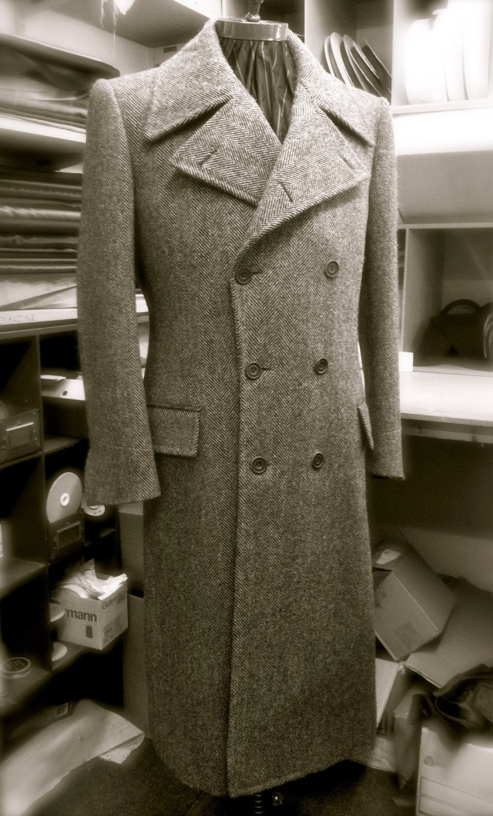 DAVIDE TAUB: Bespoke Greatcoat in Tweed Herringbone: G&H No.1, 2013
