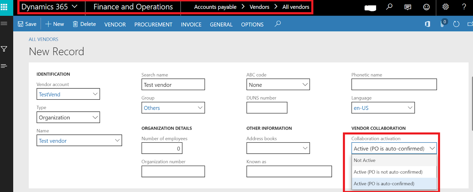 How to implement vendor collaboration management in Dynamics 365?