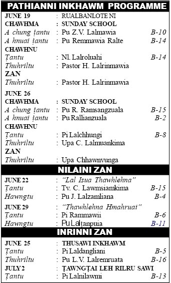 KTP, MISSION VENG BRANCH: INKHAWM PROGRAMME