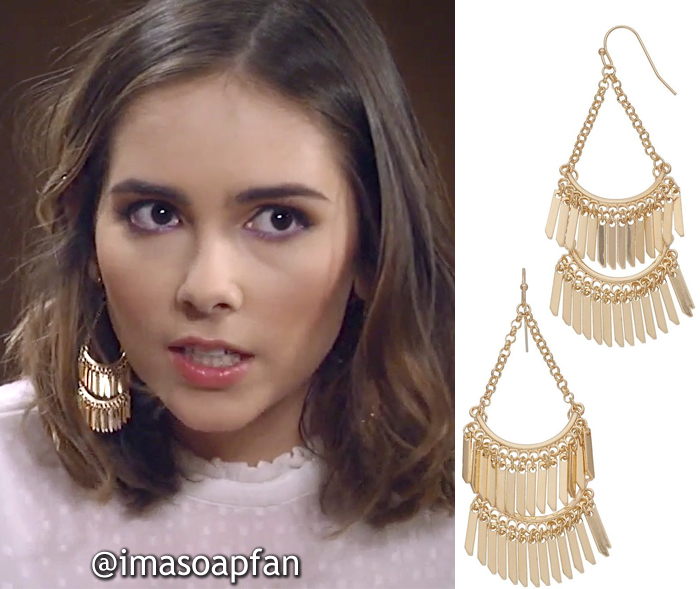 Molly Lansing's Gold Bar Fringe Chandelier Earrings - General Hospital ...