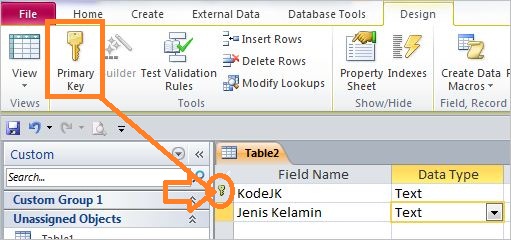 Cara Membuat Primary Key Aplikasi Database Microsoft Office Access