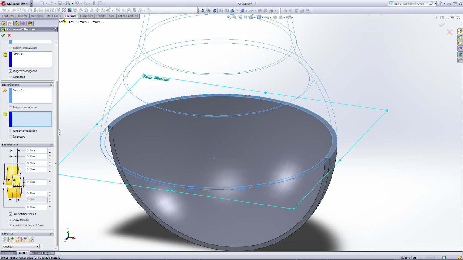 3D CAD Model Tutorial: Create GROOVE & LIP in pairs Product