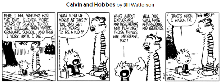English Activities : Calvin and Hobbes: Bus Stop Musings - Comics to ...