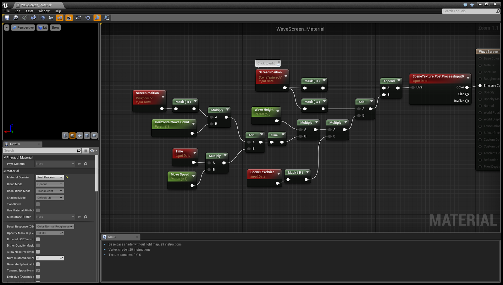 Screen Wave Effect Material