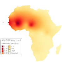 Ethio Helix ኢትዮ:ሒሊክስ: Gradient Maps for African ADMIXTURE components