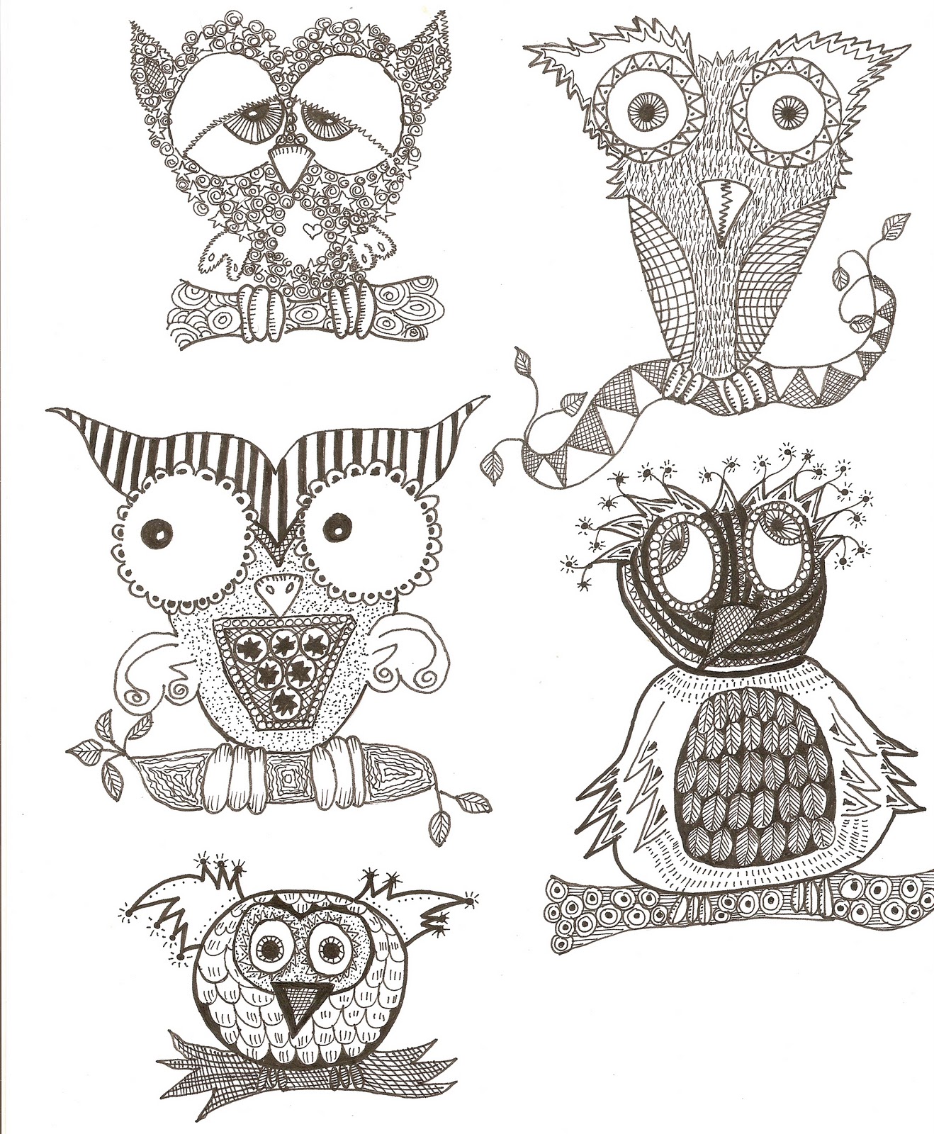 This & That by Patty: Zentangle Owls