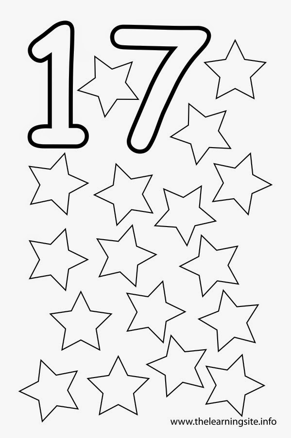 coloring-page-outline-number-seventeen-stars.jpg (599×899 ...