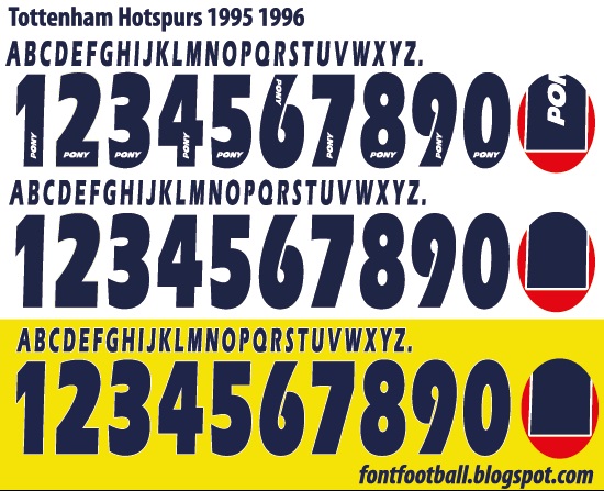 FONT FOOTBALL: Font Vector Tottenham Hotspurs 1995 1996 kit