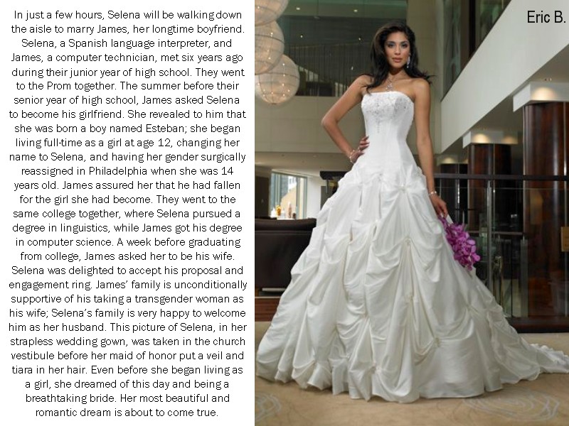 Eric's Transgender Captions: Beautiful Bride Selena