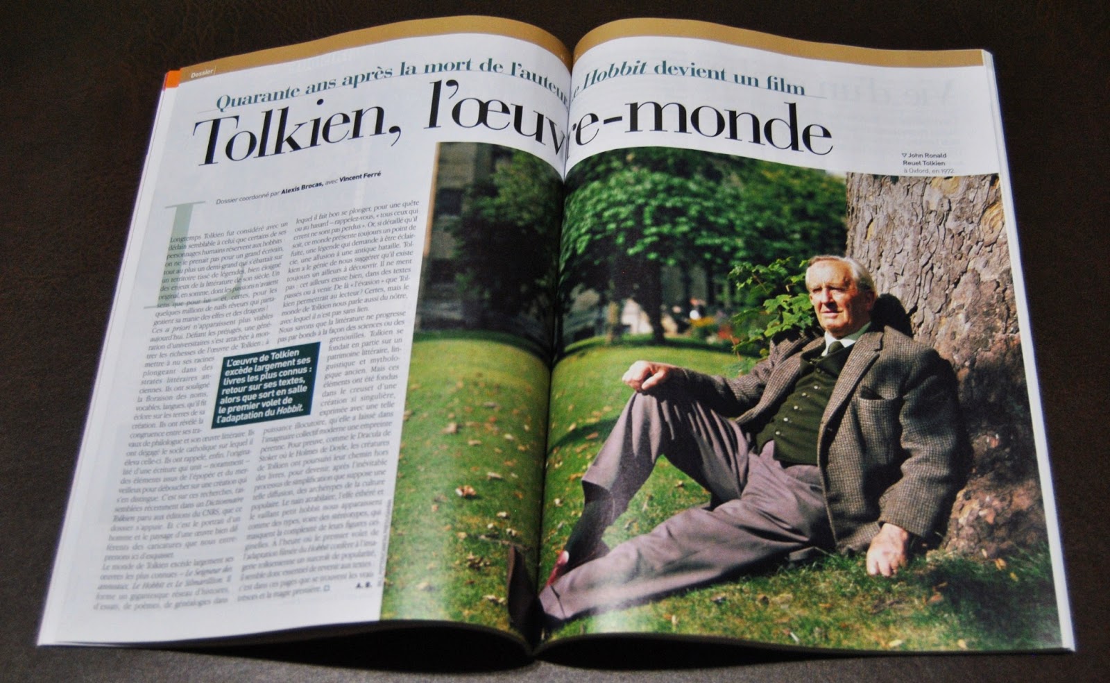 Tolkien collection: Tolkien su Le Magazine Littéraire, gennaio 2013