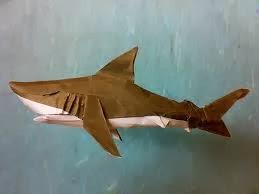 fold origami shark ~ origami instructions art and craft ideas
