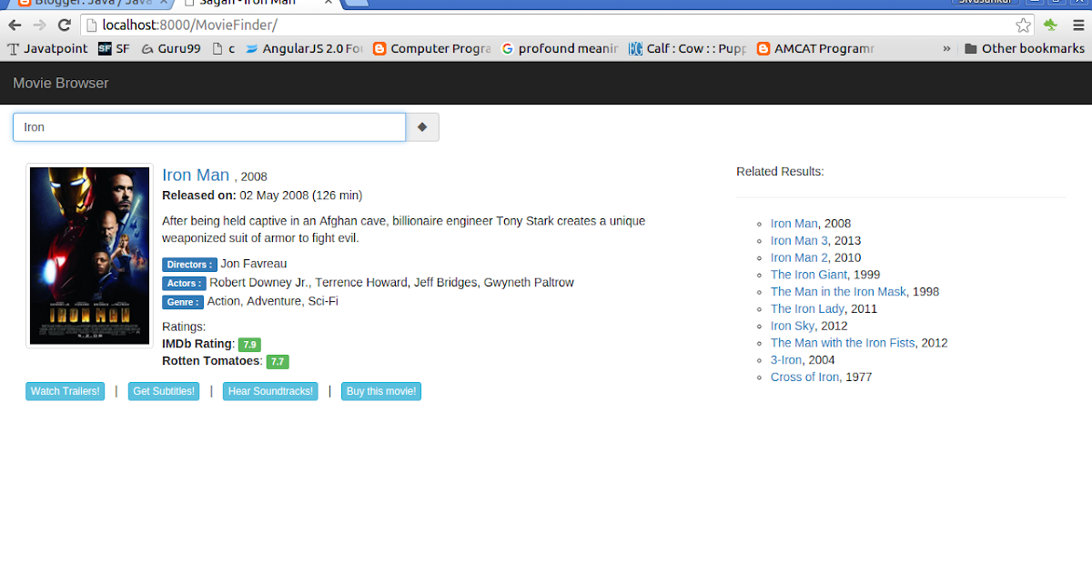 Java Java Script Jquery Mysql Big Data Real Time Movie Finder App Using Omdb Api