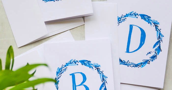 Free Printable Monogrammed Note Cards | i should be mopping the floor