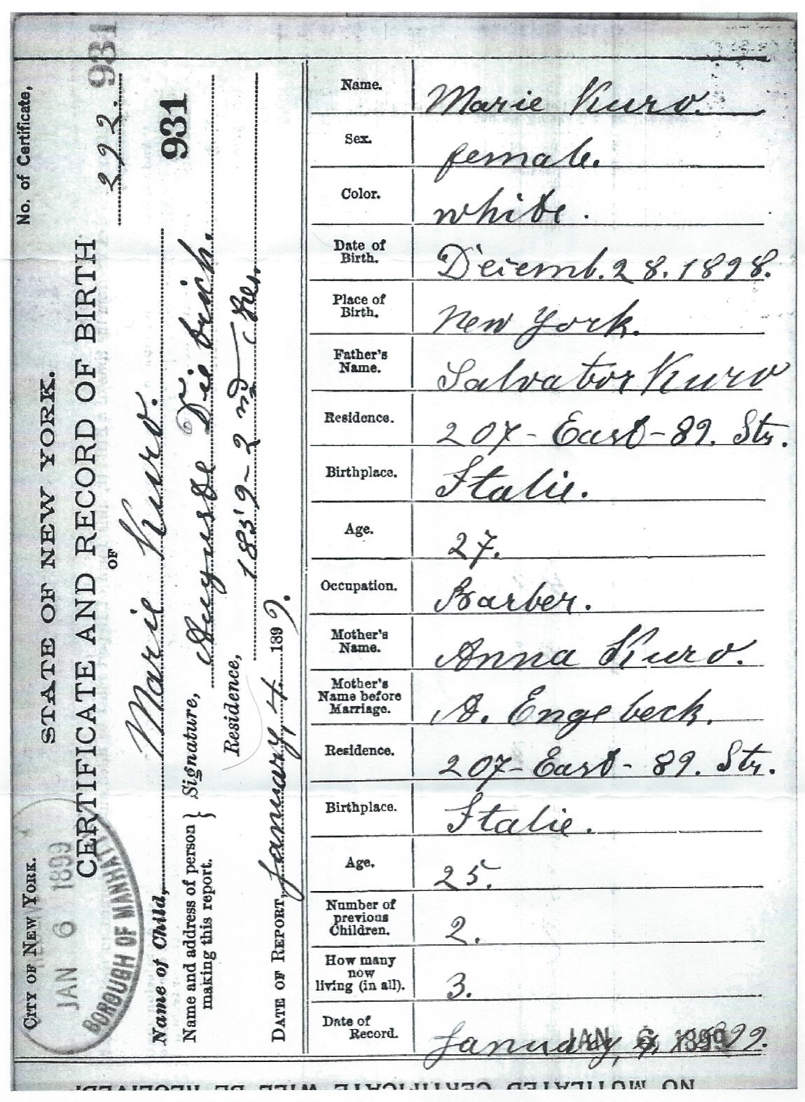 Jeannette's take on life: Birth Report: Marie Cecillia Curro b. 207 ...