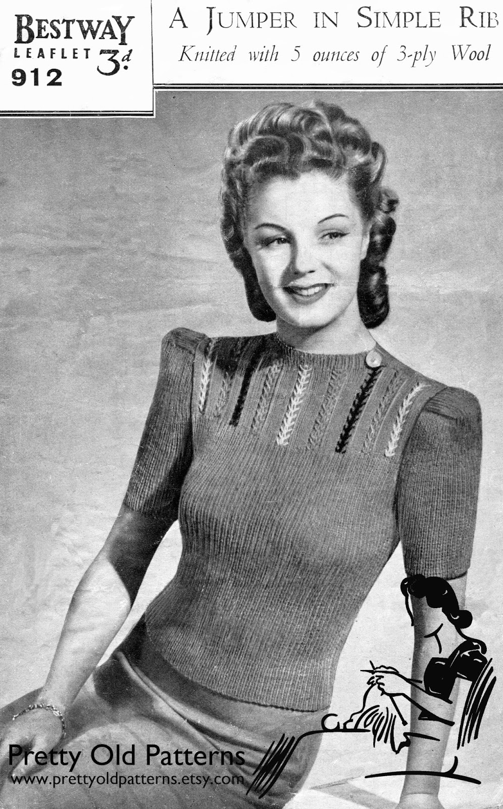 Pretty Old Patterns: Free Pattern Friday - A Simple Rib Bestway 912