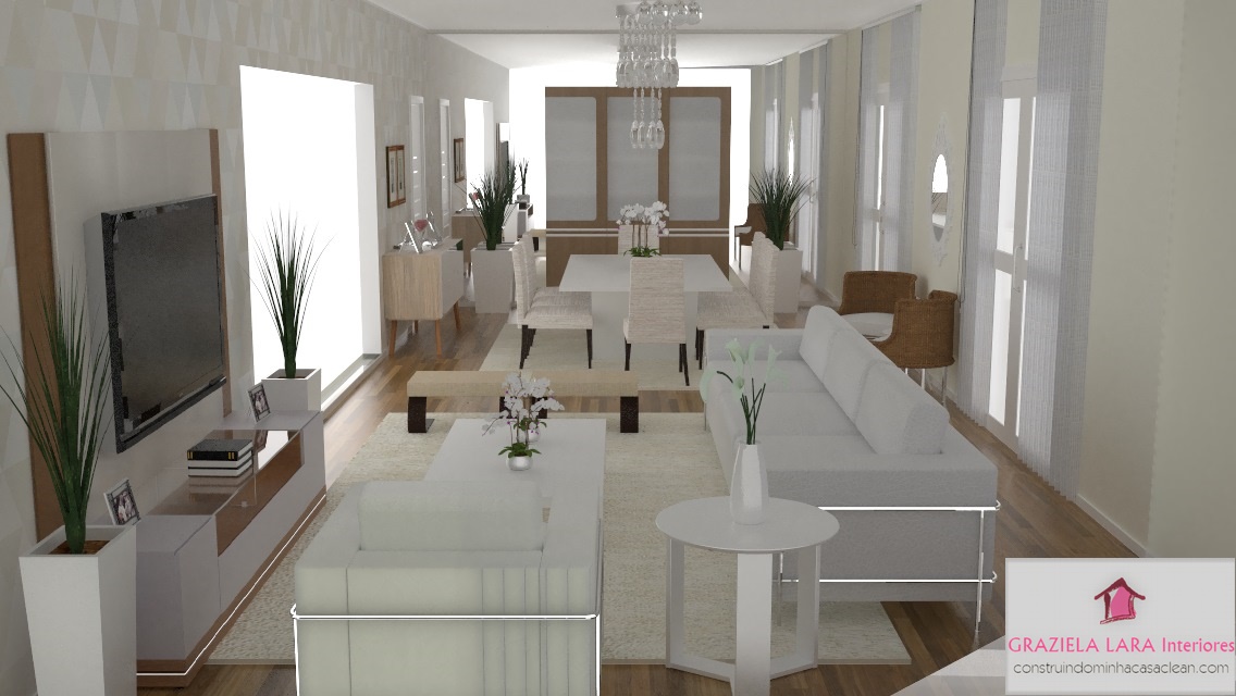 Projetos de Salas Integradas Modernas - Veja Como Decorar? | Construindo Minha Casa Clean