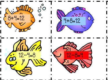 1st Grade Learning Stars: Fish Tank Fact families