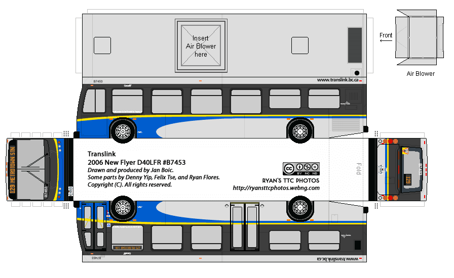 SP. Papel Modelismo: PaperCraft Bus 2006 New Flyer D40LFR - TransLink