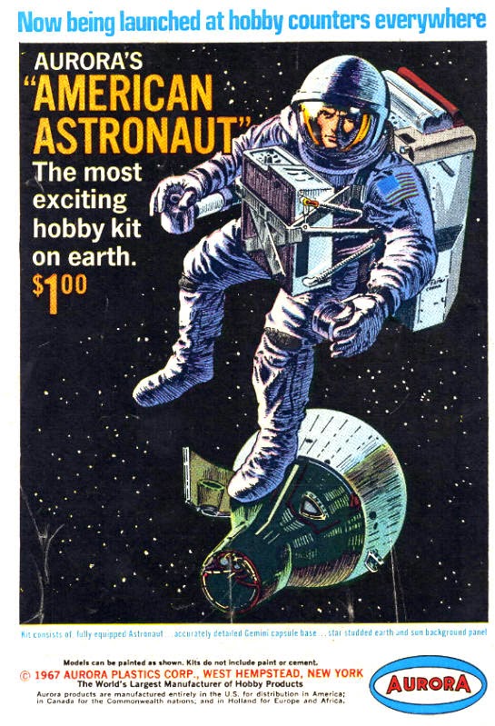 Say Hello Spaceman: Aurora's American Astronaut model Kit - Advert (1967)