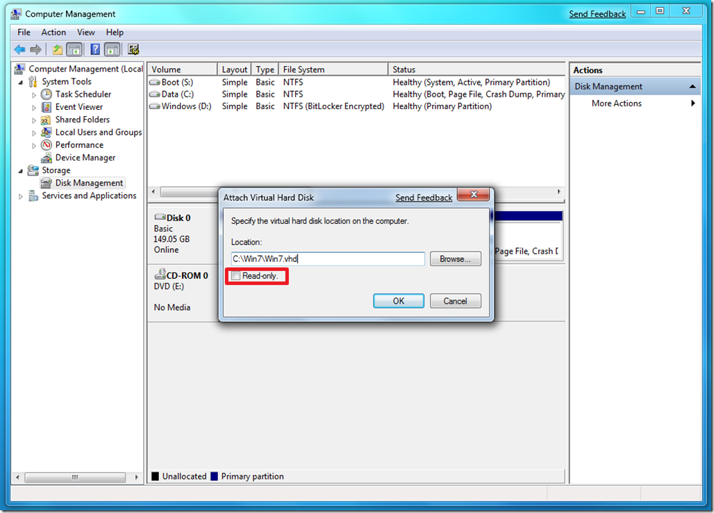 Create VHD using DISKPART