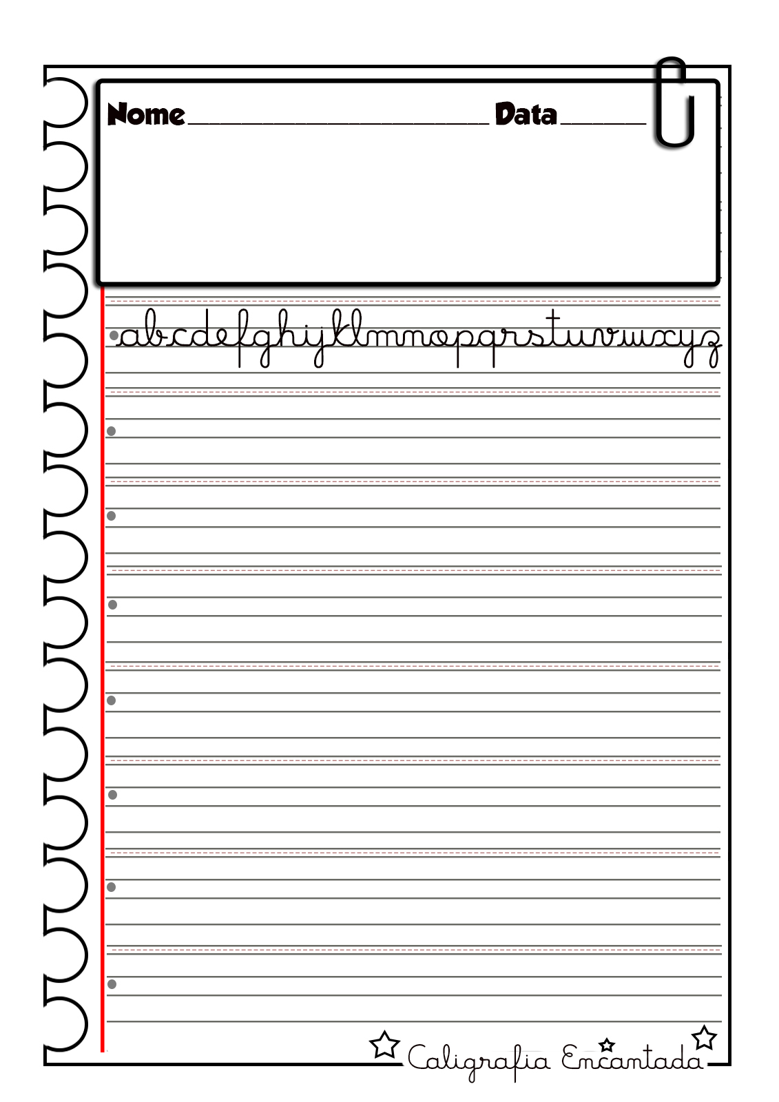 Folha De Caligrafia Com Alfabeto Pdf - RETOEDU