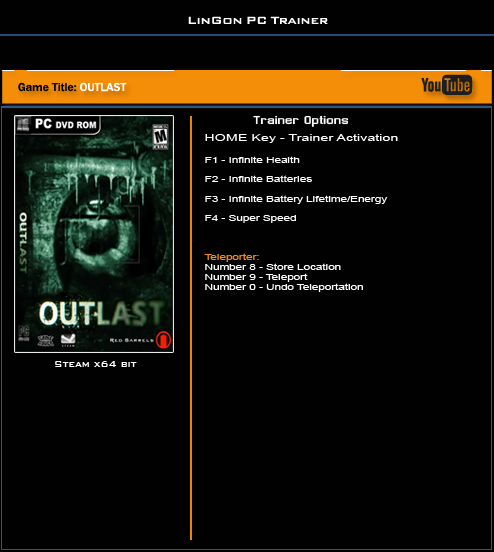 PC Trainers By Mr.AntiFun: OUTLAST UPDATE 11 TRAINER +6 [LINGON]