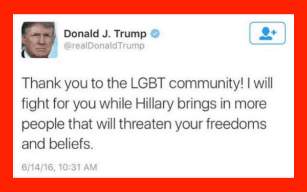 Donald LOVES the LGBTs! : r/Twitter