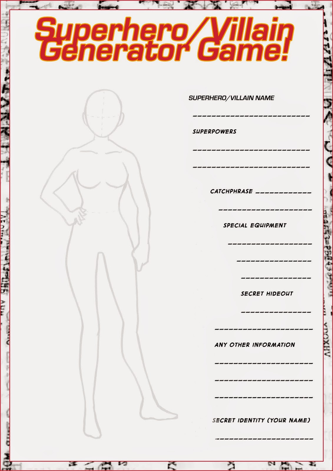 Parties And Presents Superhero Themed Party Create Your Own Superhero Game Parties And Presents Superhero Themed Party Create Your Own Superhero Game