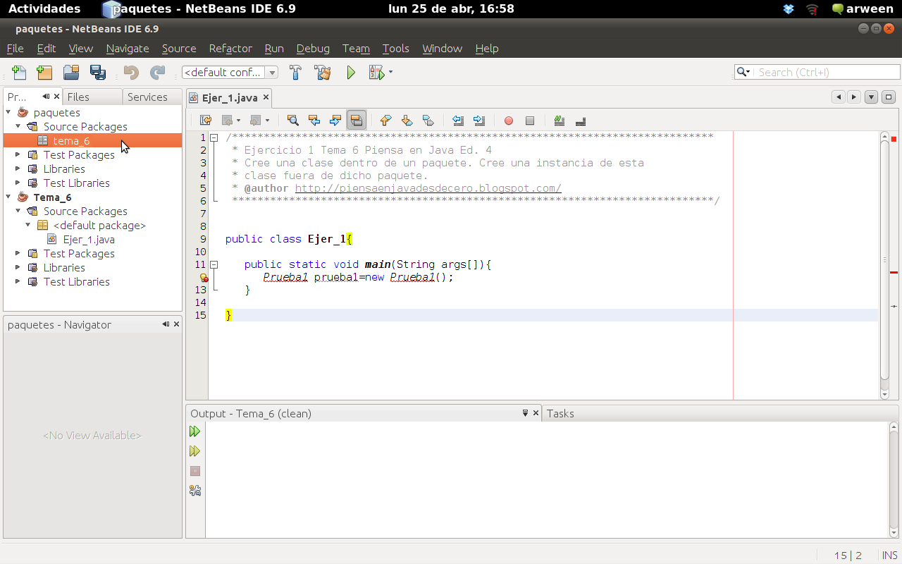Piensa En Java Desde Cero: CLASSPATH Y PACKAGE EN NETBEANS