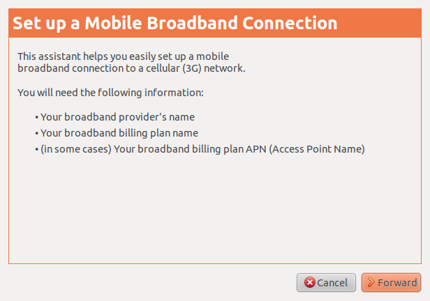 Finish the initial set up of mobile broad band settings, don’t worry it ...