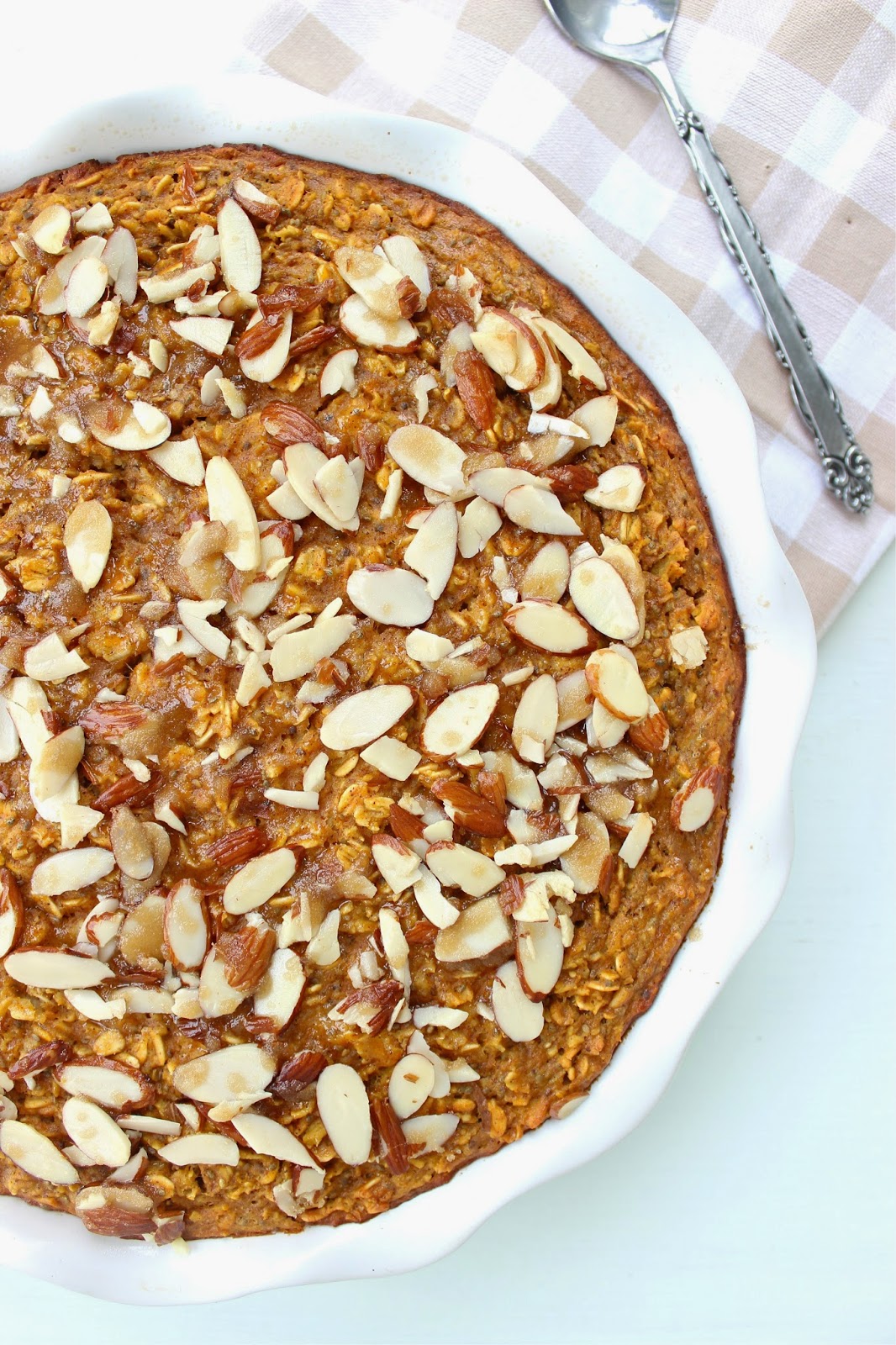 Stew or a Story: Pumpkin Baked Oatmeal with Crunchy Almond Topping