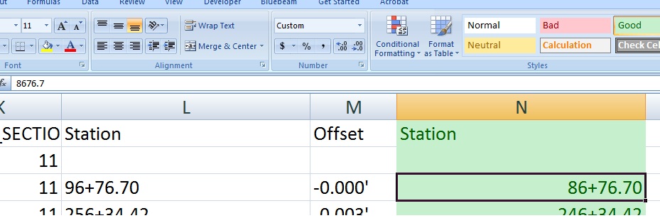 The Excel Evangelist: Engineering Stationing Custom Format